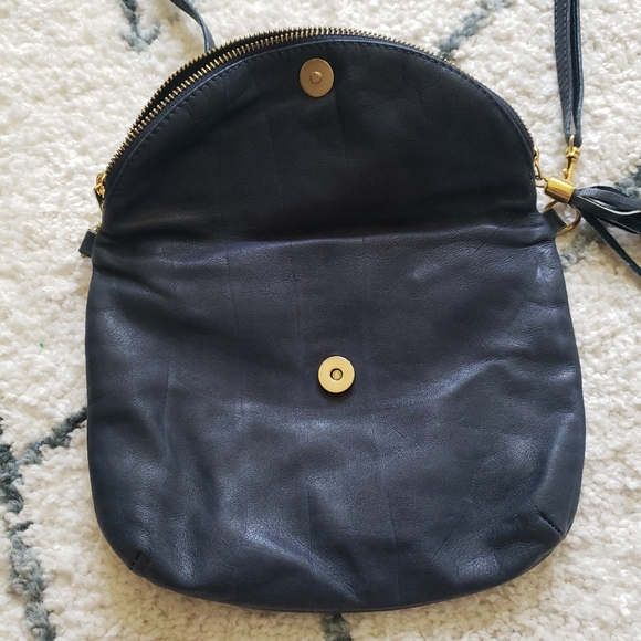 unbranded | Bags | Unbranded Made In Italy Navy Leather Shoulder Bag ...